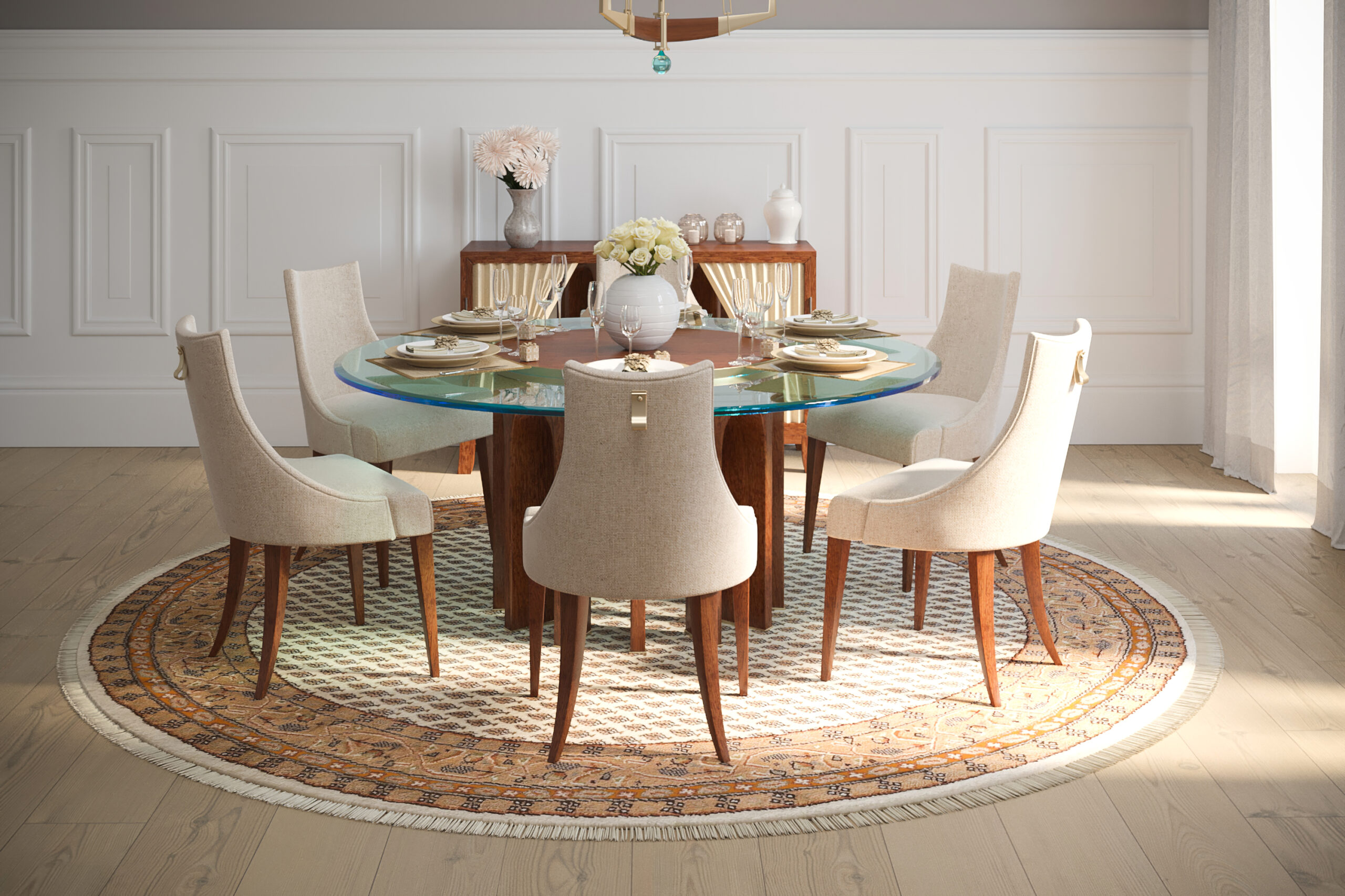 Wie runde Teppiche das Esszimmer bereichern